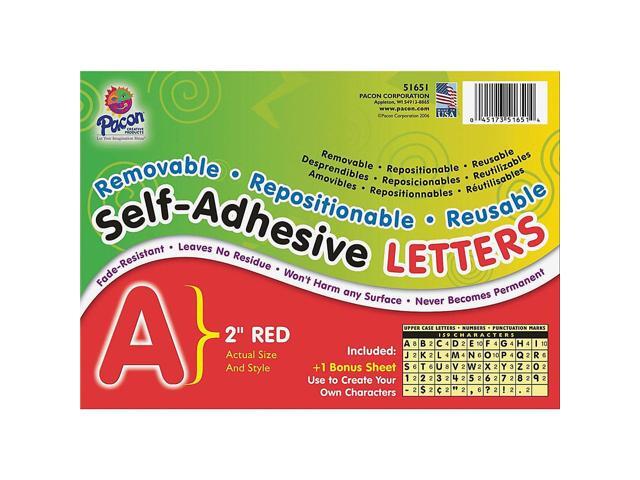 Pacon Colored Self-Adhesive Removable Letters - 159 Character - x 2 ...