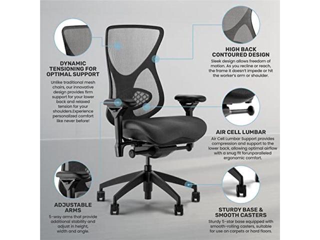 Aircelli by BodyBilt® Ergonomic Mesh Back Home or Office Chair ...