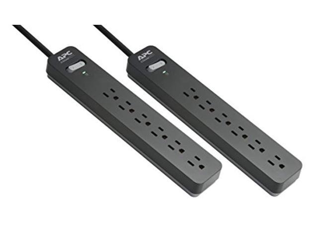 APC PE63DP Essential Surgearrest 6-Outlet Surge Protector Power Strip 2 ...