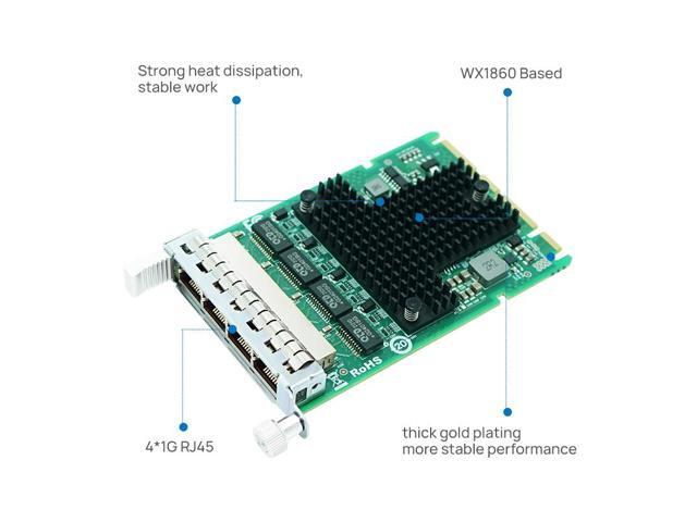LR-LINK OCP3.0 1GB network card NIC Compatible for Intel I350AM4,Four RJ45 Port Ethernet card,1G ...