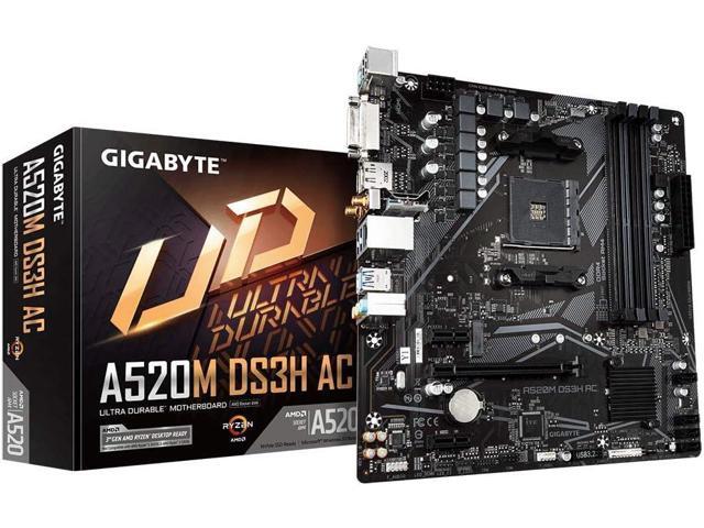 Refurbished: GIGABYTE A520M DS3H AC AM4 AMD 520 ATX Motherboard with ...