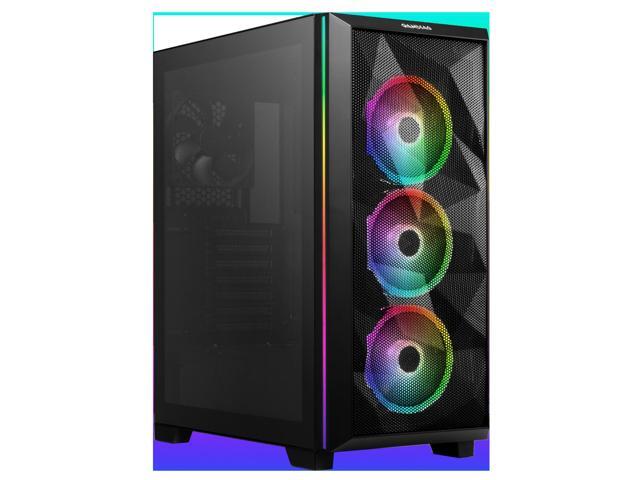 Gamdias ATHENA M2 Gaming PC case high airflow mesh, tempered glass side ...