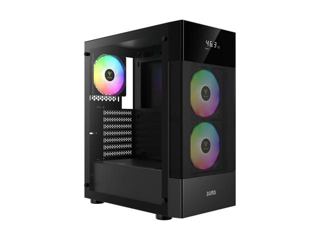 Gamdias AURA GC5, CPU GPU temp display, mesh high air flow, 2 front and ...