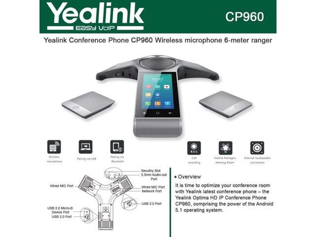 Yealink YEA-CP960-WM IP Conference Phone without Wireless Mic - Newegg.com