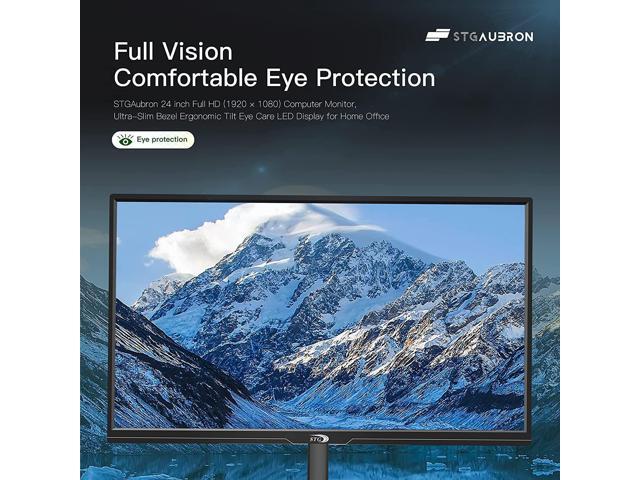 STGAubron 24 Inch Gaming Computer Monitor, FHD 1920 x 1080P Office PC ...