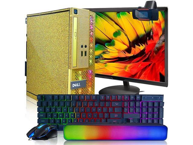 Refurbished: PC Gold Treasure Box RGB Dell Desktop Quad Core I5 up to 3 ...