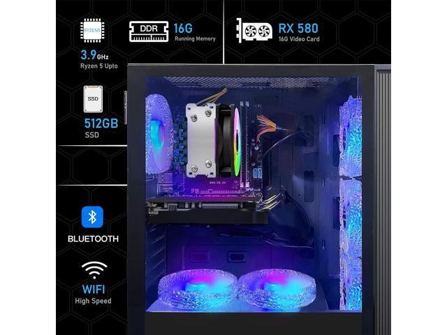 STGAubron Gaming Desktop PC, AMD Ryzen 5 PRO 2400G up to 3.9G, 16G DDR4 ...