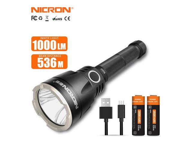 NICRON LED Flashlight B200 Ultra Bright Tactical Re chargeable ...