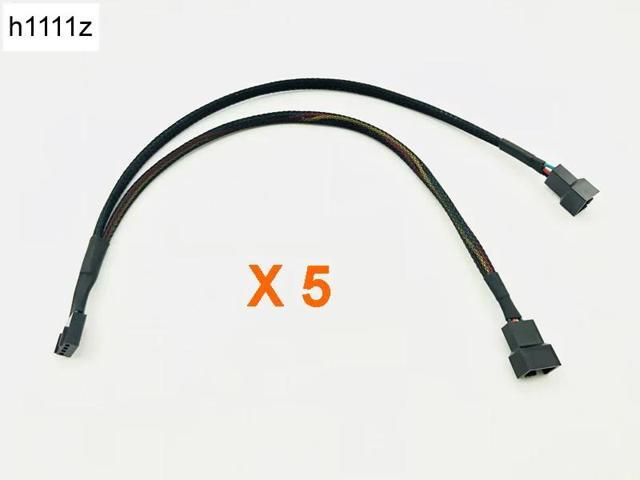 5PCS Computer PC Fan Cable 4Pin Female Y-Splitter to Dual 3/4 Pin Male ...