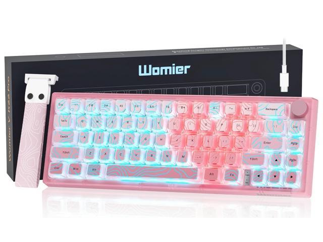 Womier 60% Percent Keyboard Pink Mechanical, QMK/VIA Creamy Gaming ...
