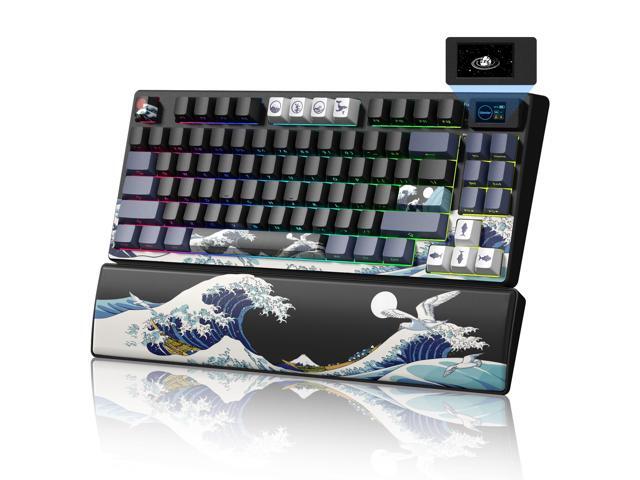 Womier 75% Wireless Mechanical Keyboard with Color Multimedia Screen ...