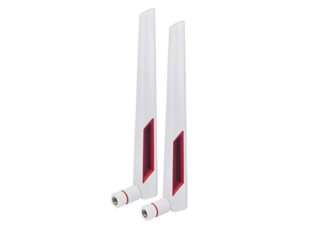 White and Red 10dBi Dual Band Signal Booster Wi-Fi Antennas (2.4GHz ...