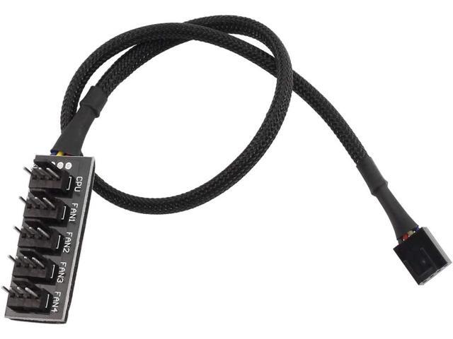 4-Pin PWM Fan Power Supply Cable 1 to 5 Splitter 5 Way PC Case Internal ...