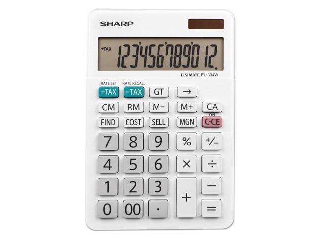 Sharp EL-334W Large Desktop Calculator 12-Digit LCD EL334W - Newegg.com