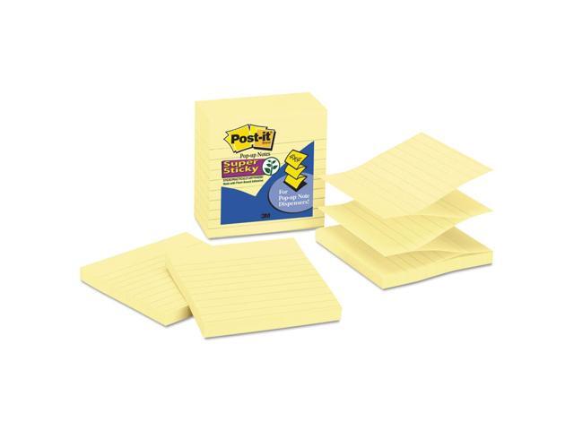 Post-it Pop-up Notes Super Sticky Pop-up Notes Refill Lined 4 x 4 Neon ...