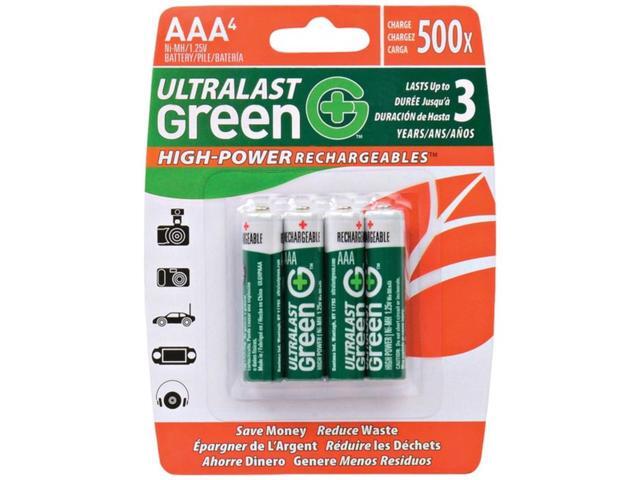 UltraLast Green ULGHP4AAA 4-pack AAA 800mAh Ni-MH Rechargeable ...