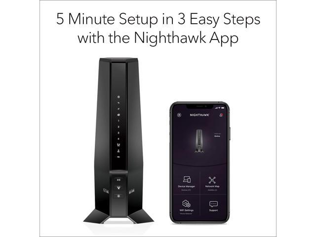 Netgear Nighthawk AX6 Wi-Fi 6 IEEE 802.11ax Cable Modem/Wireless Router ...