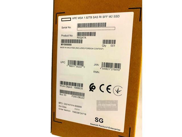 HPE Enterprise MSA 1.92TB SAS 2.5 RI SFF M2 SSD P13237-001 (R0Q47A ...