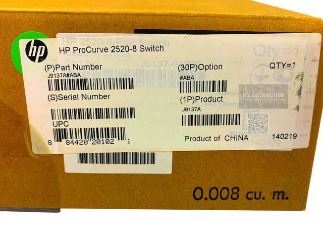 Refurbished: HP ProCurve J9137A 8-Port PoE Network Switch 2520-8 w ...