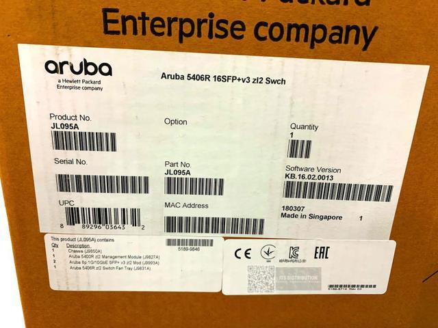 HPE Aruba 5406R 16-Port SFP+ (No PSU) v3 zl2 Switch J9821A (JL095A ...