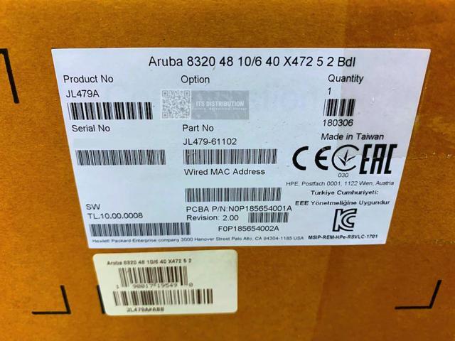 HPE Aruba Switch 8320 48 Port 10/6 40 X472 5 2 Bundle (JL479A) - Newegg.com