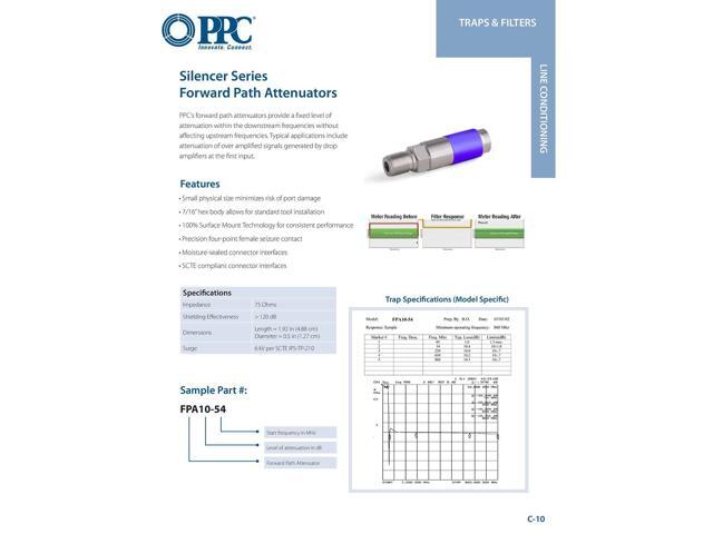 PPC FPA6-54 Forward Path Attenuator 6dB 75 Ohms for DOCSIS Cable TV Box ...