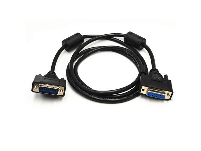 5Ft DB15 15 Pin Male to Female Connector Extension Cable Cord Black ...
