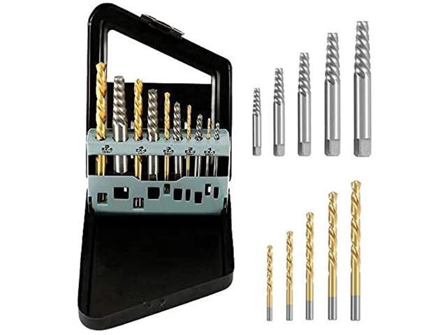 10Pcs Screw Extractor And Left Hand Drill Bit Set Alloy Steel Broken ...