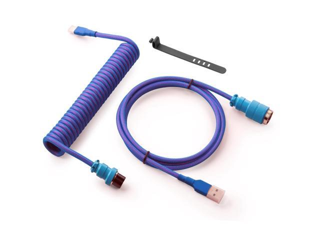 Zell Pro Custom Coiled Usb C Cable For Gaming Keyboard, Double-Sleeved ...