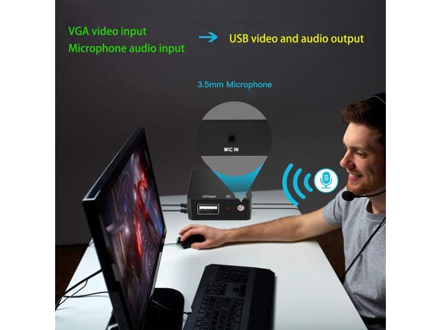 VGA Capture Card, VGA to USB Capture Device with Mic input Support Full ...