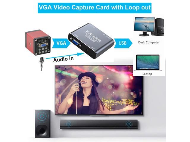VGA Capture Card, VGA to USB Capture Device with VGA Loopout, Mic Input ...
