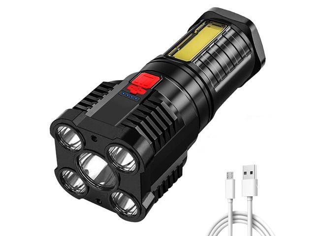 5 LED Flashlight Portable High Lumen Work Light USB Rechargeable Light ...