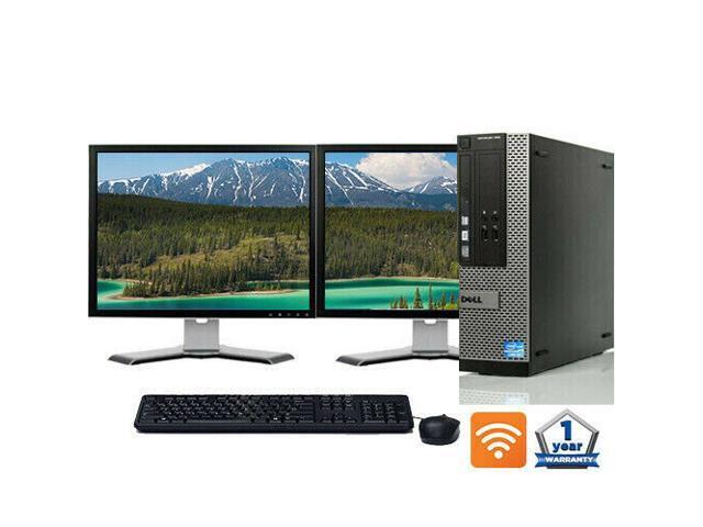 Refurbished: Dell Dual Monitor Desktop Computer Core i5 8GB 500GB 2x 19 ...