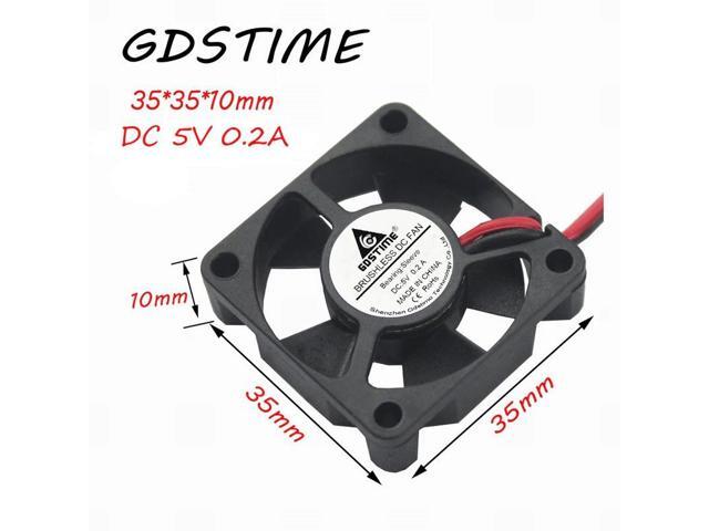 2 Pieces 3.5cm 35x35x10mm 5V Brushless DC Cooling Fan 35mm x 10mm 3510 ...