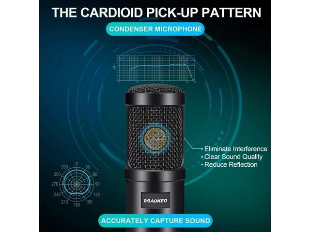 Aokeo Professional USB Streaming Podcast PC Condenser Microphone With ...