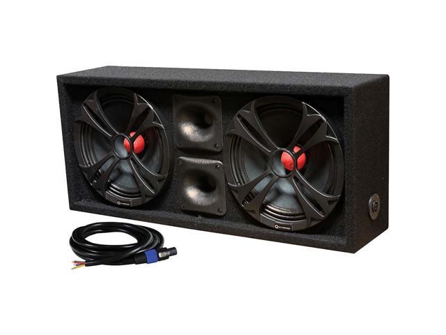 Q Power Chuchero Dual Pre Loaded 10 Inch Speaker Sub Box Enclosure w/ 2 ...