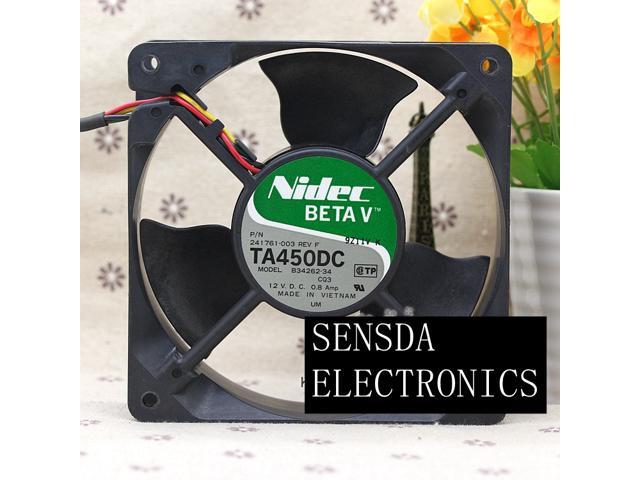 Nidec TA450DC B34262-34 12V 0.8A 12038 12cm large air flow cooling fan ...