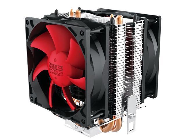 2 Heatpipe CPU Cooler Double 80mm quiet cooling fan For intel LGA 775 ...