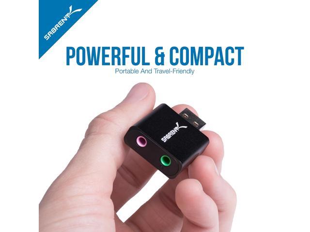 SABRENT Aluminum USB External Stereo Sound Adapter for Windows and Mac ...