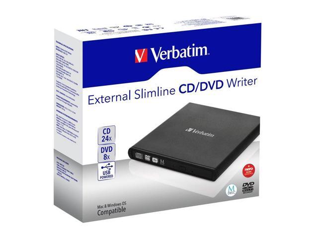 Verbatim USB External Slimline CD/DVD Writer Model 98938 - Newegg.com
