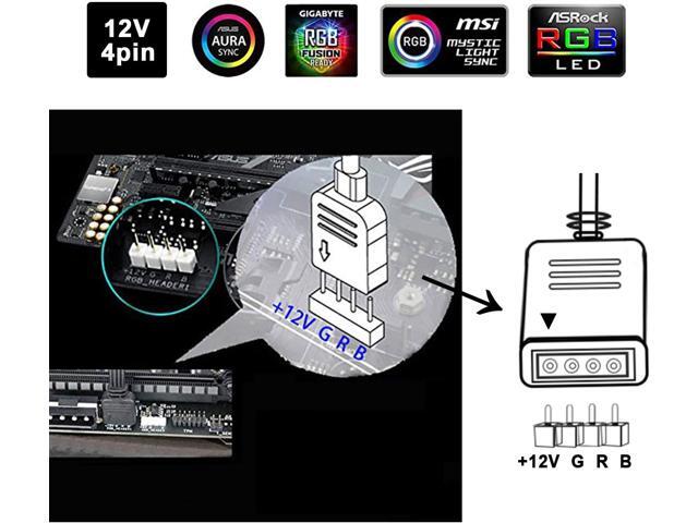 Airgoo RGB 120mm Fan Halo, 1 Pack 12v 4-pin RGB Fan Frame for 120mm PC ...