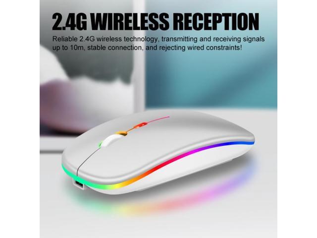 K-Snake BM110 RGB Lighting Effect Wireless Bluetooth Mouse (Silver ...