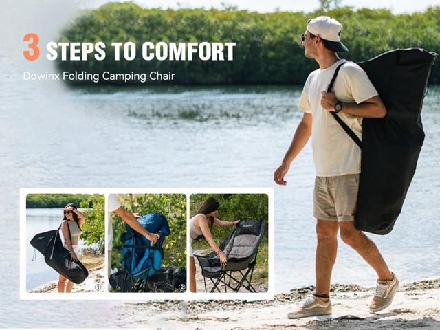 Dowinx Oversized Extra Large Camping Chair for Adults, Lawn Chairs ...