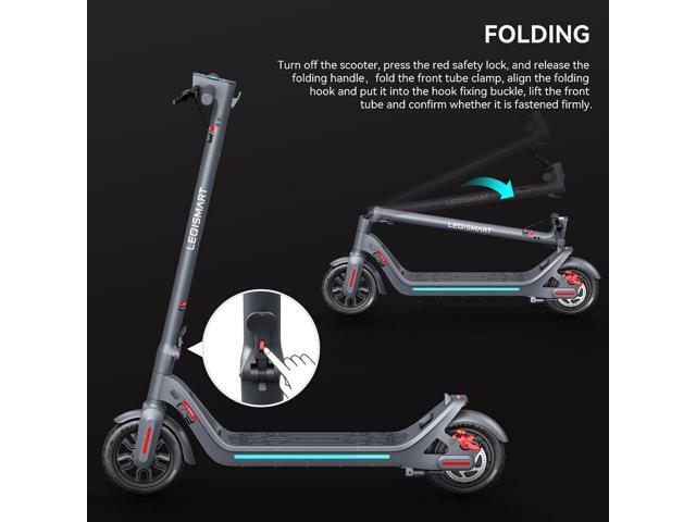 LEQISMART A8 Electric Scooter for Adults with 9" Solid Tires & 350W ...
