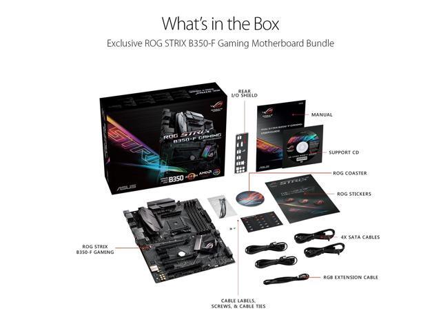 ASUS ROG STRIX B350-F GAMING AMD Ryzen AM4 DDR4 HDMI DisplayPort M.2 ...