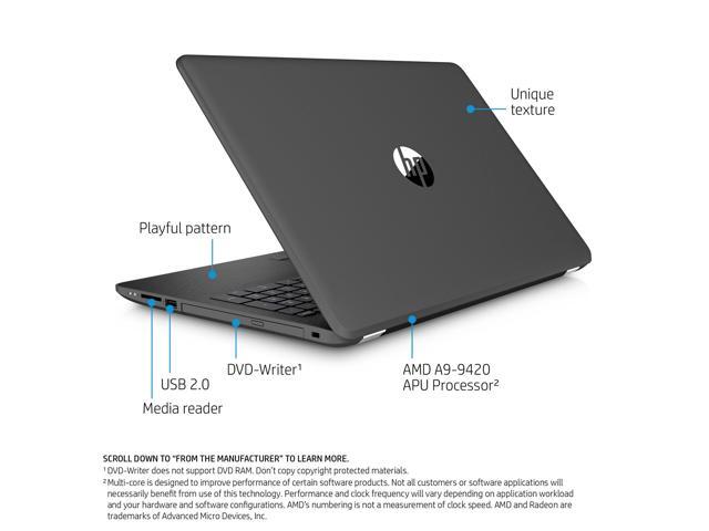HP Laptop AMD A9-9420 8GB Memory 1TB HDD AMD Radeon R5 Series 15.6 ...