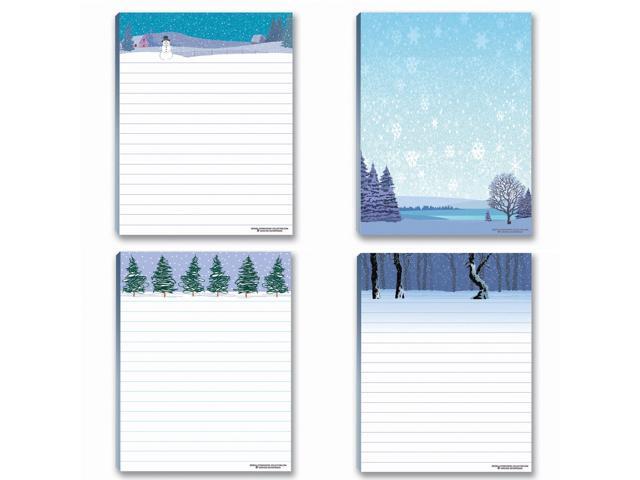 Winter Theme Notepads - 4 Assorted Note Pads - Winter Scene - Newegg.com