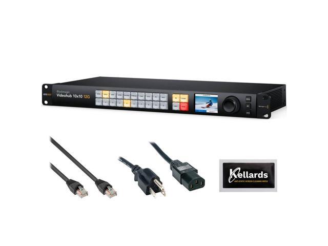 Blackmagic Design Videohub 10x10 12G Zero Latency Video Router Bundle ...