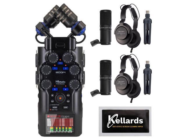 Zoom H6studio 6-Track Handy Recorder with 32-Bit Float Recording Bundle ...