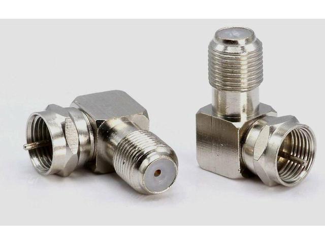 2 Pack F Type Right Angle 90 Degree Elbow Coax Cable Connector Adapter ...